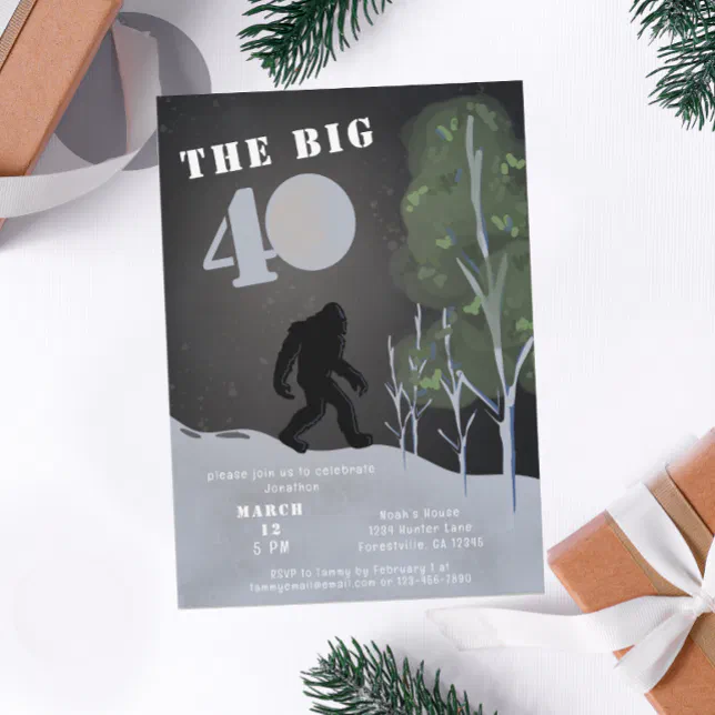 Big Foot Wild Adventure 40th Birthday Invitation | Zazzle