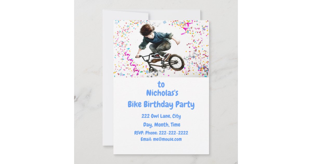 Biking BMX Mountain Birthday Party Invitation | Zazzle