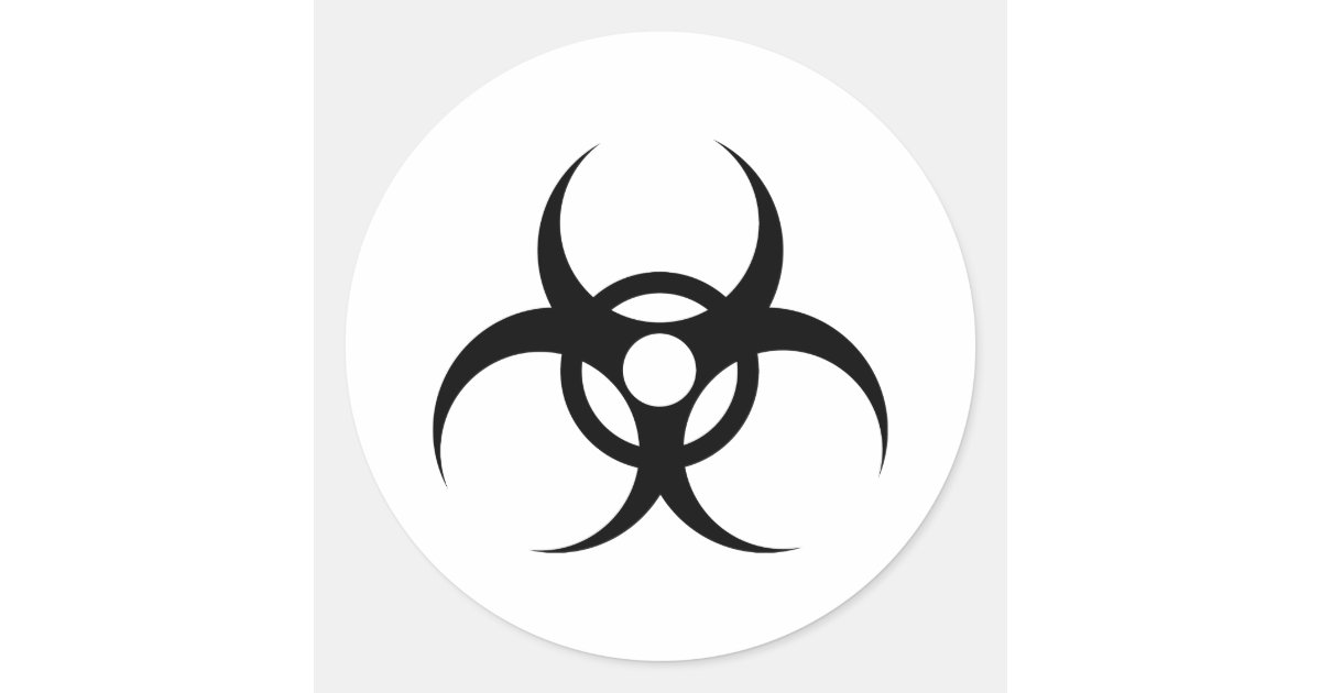 biohazard waste symbol classic round sticker | Zazzle