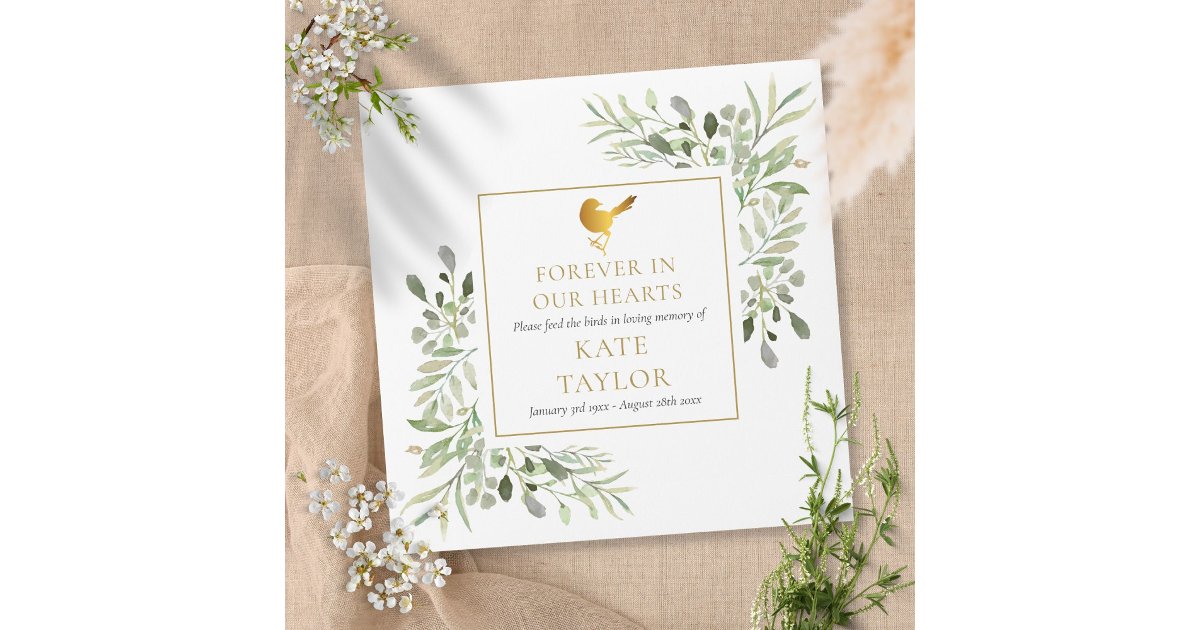 Bird Seed Packet Greenery Funeral Memorial Envelope | Zazzle