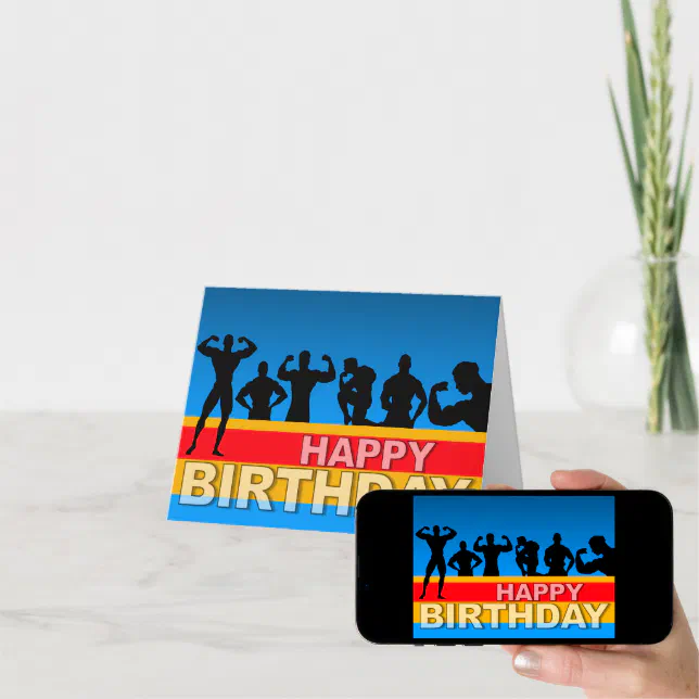 Birthday Card Bodybuilder | Zazzle
