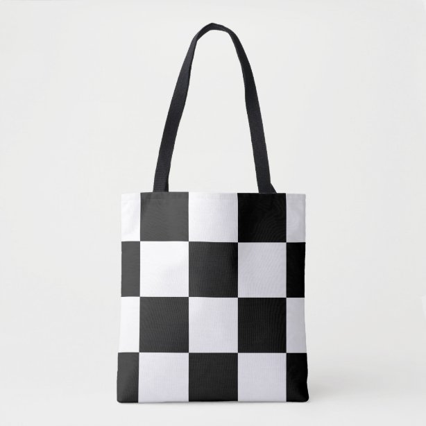 Black And White Checkered Tote Bags | Zazzle.com.au