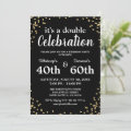 Black & Gold Joint Birthday Party Invitation | Zazzle