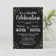 Black & Gold Joint Birthday Party Invitation | Zazzle