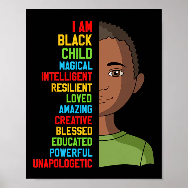 Black History S Kids Im Black Child Month Boy Todd Poster | Zazzle