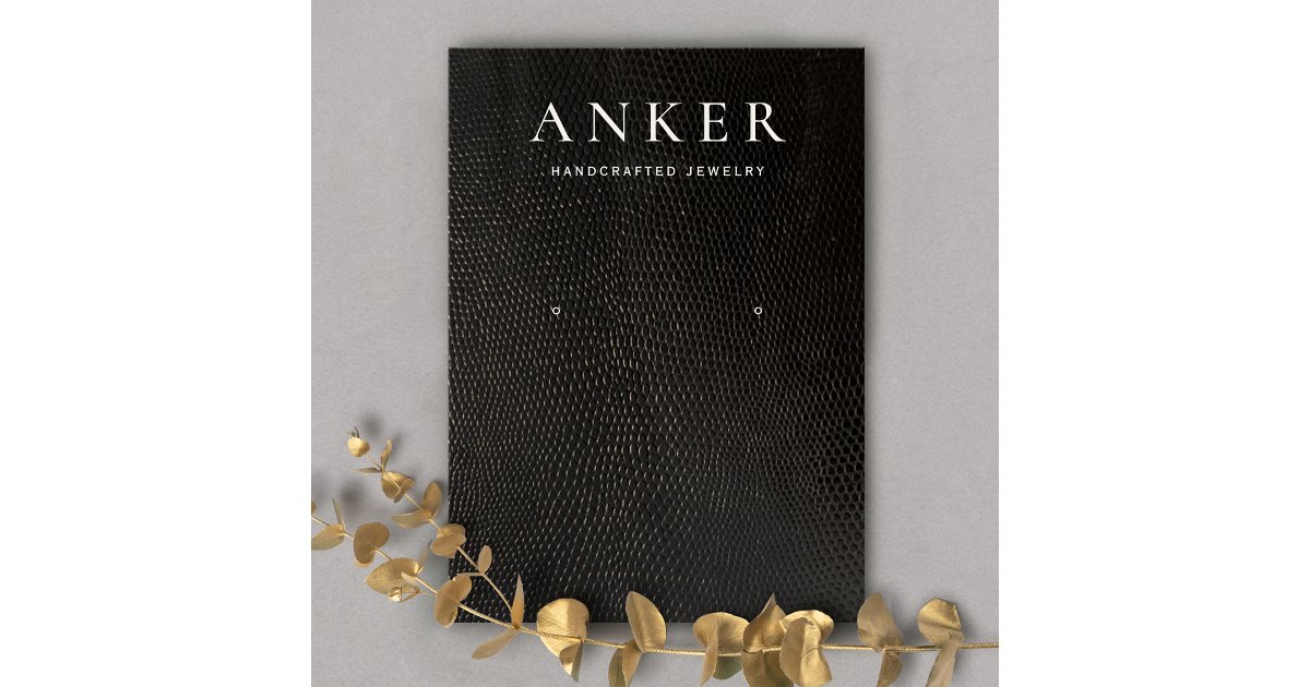 Black Leather Earring Display Business Card | Zazzle