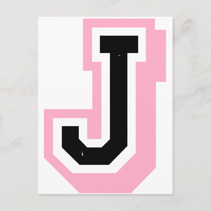 black pink letter J Postcard | Zazzle.com.au