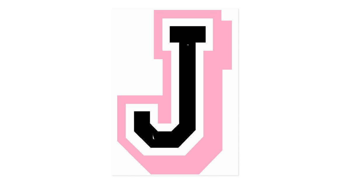 black pink letter J Postcard | Zazzle.com.au