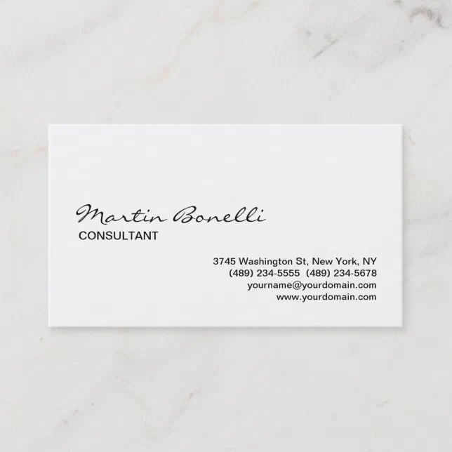 Black White Calligraphy Standard Business Card | Zazzle