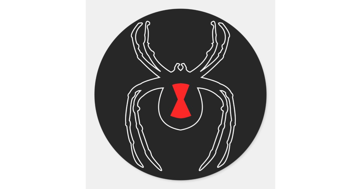 Black Widow Outline Classic Round Sticker | Zazzle