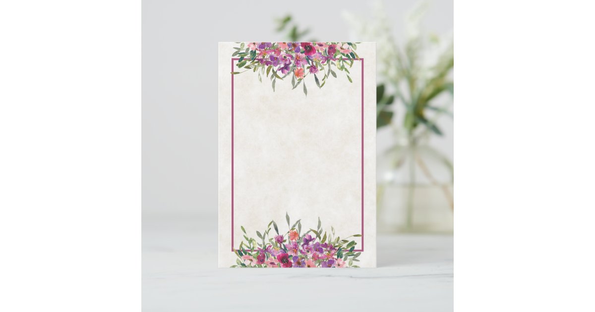 Blank budget Purple wildflowers wedding Invitati Invitation | Zazzle