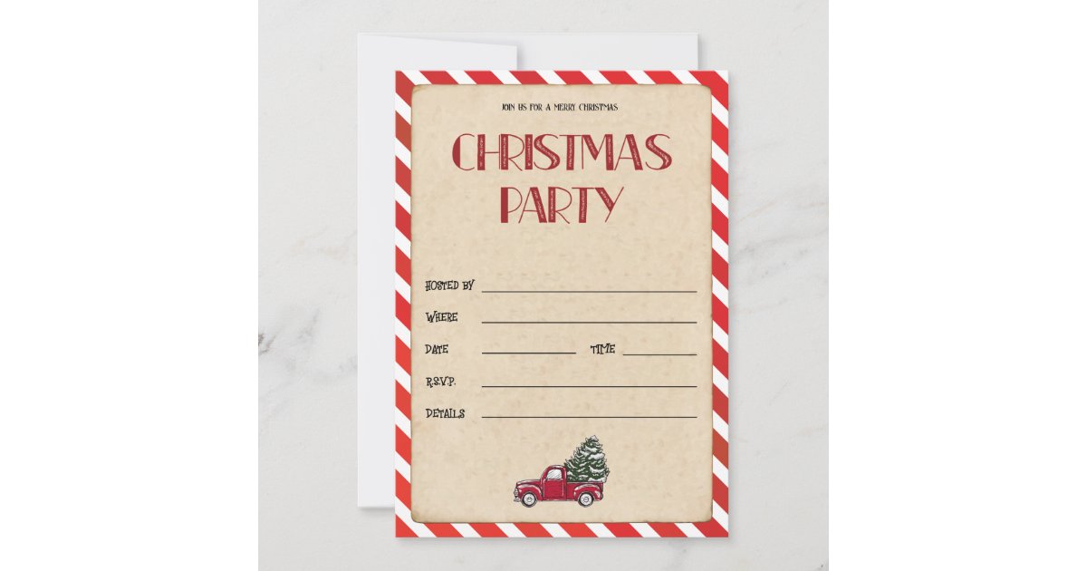 Blank Christmas Party Invitation | Zazzle