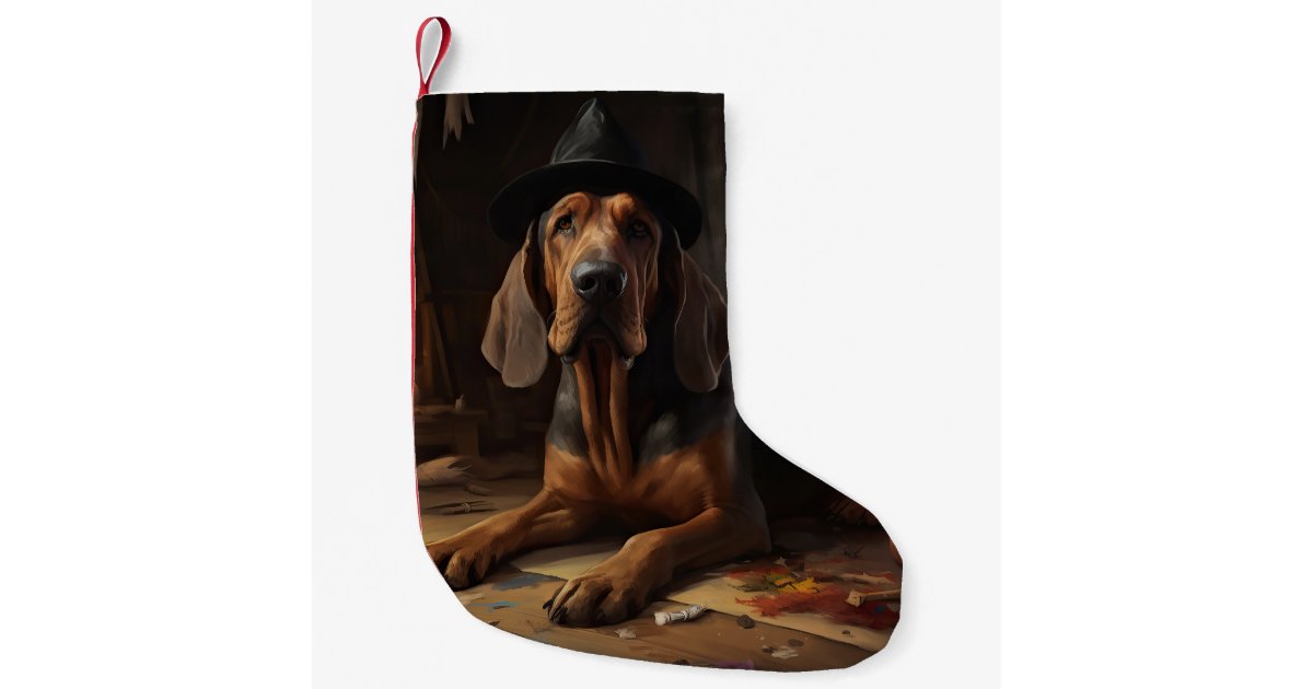 Bloodhound Pumpkins Halloween Scary Small Christmas Stocking | Zazzle