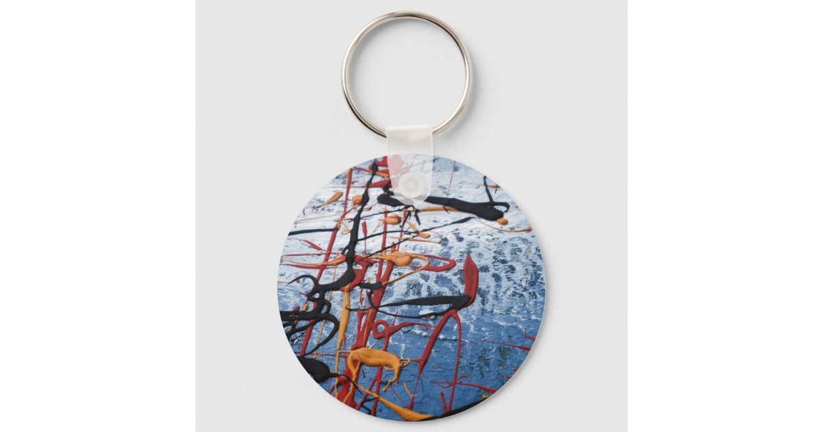 Blue Abstract Key Ring | Zazzle