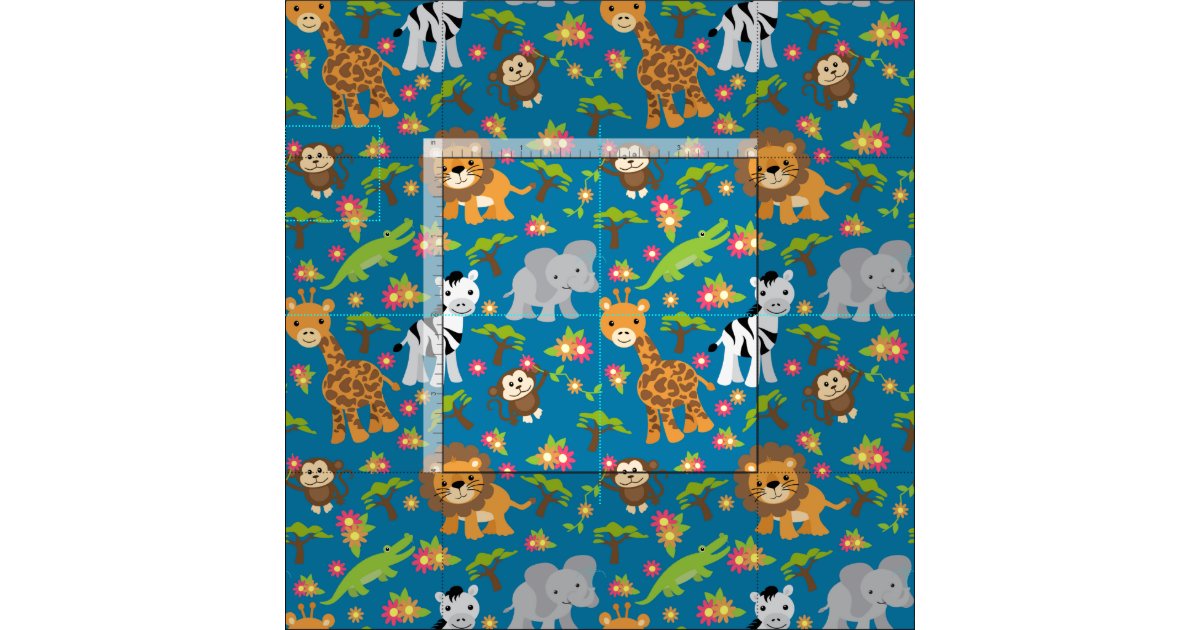 Blue Baby Safari Fabric | Zazzle