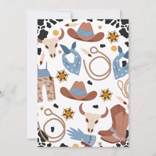 Blue Brown Saddle Up First Rodeo 1st Birthday Invitation | Zazzle