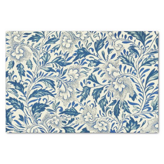 Blue floral Pattern Antique Vintage Tissue Paper | Zazzle.com.au