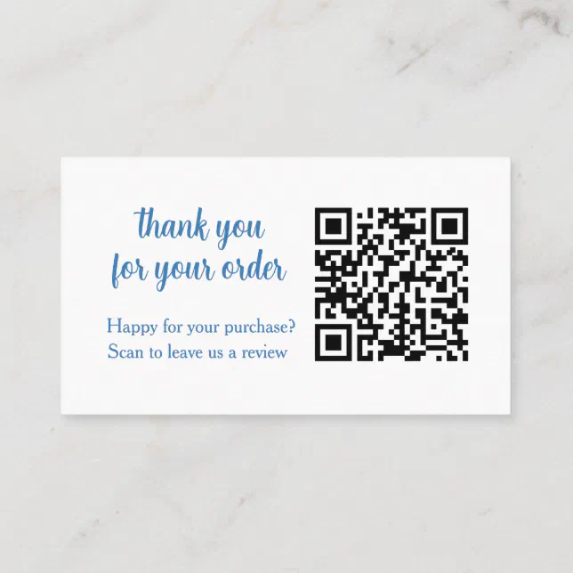 Blue Flower Mixer QR Code Leave us a review Business Card | Zazzle
