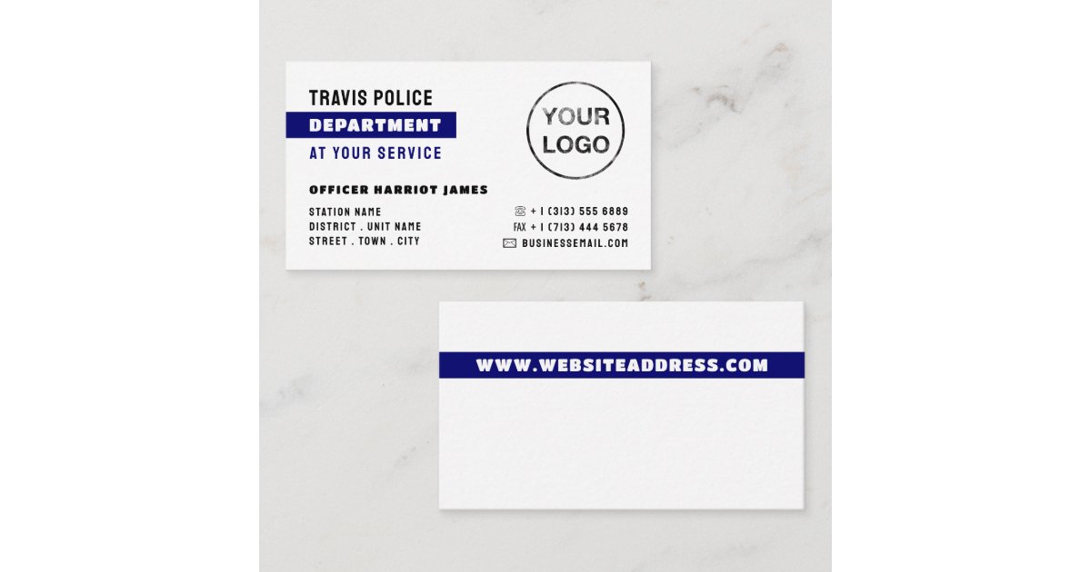 Blue Line & Logo, Police Officer, Law Enforcement Business Card | Zazzle