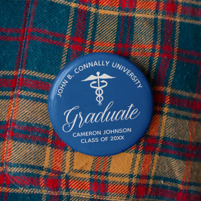 Blue Medical School Graduation Party Keepsake 6 Cm Round Badge | Zazzle
