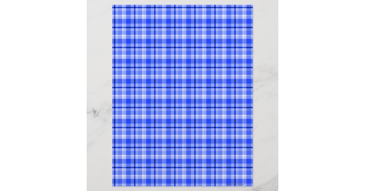 Blue Plaid Scrapbook Paper | Zazzle