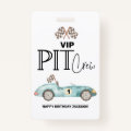 Blue Race car Birthday, any age, VIP PIT CREW ID Badge | Zazzle