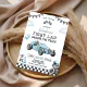 Blue Race Car First Lap Around The Track Birthday Invitation | Zazzle