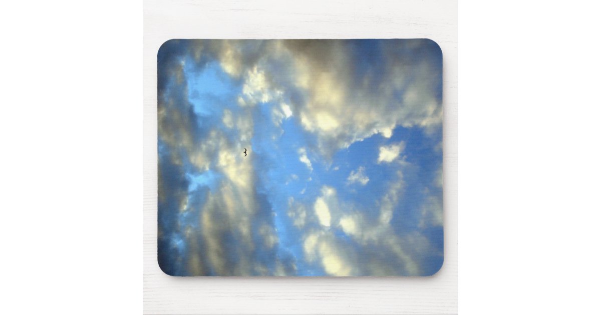 Blue Sky & Clouds Mouse Pad | Zazzle