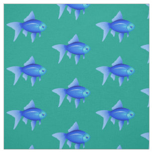 Blue Fish Fabric | Zazzle.com.au