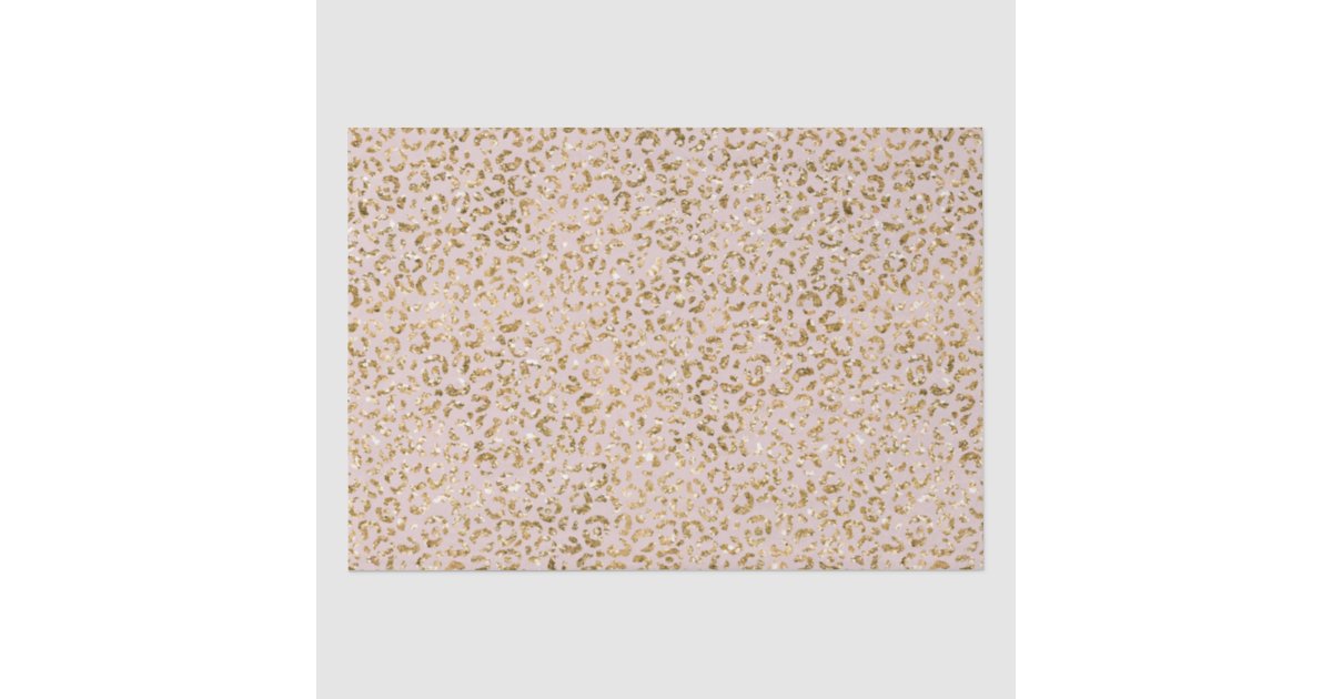 Blush Pink Gold Glitter Leopard Print Tissue Paper | Zazzle