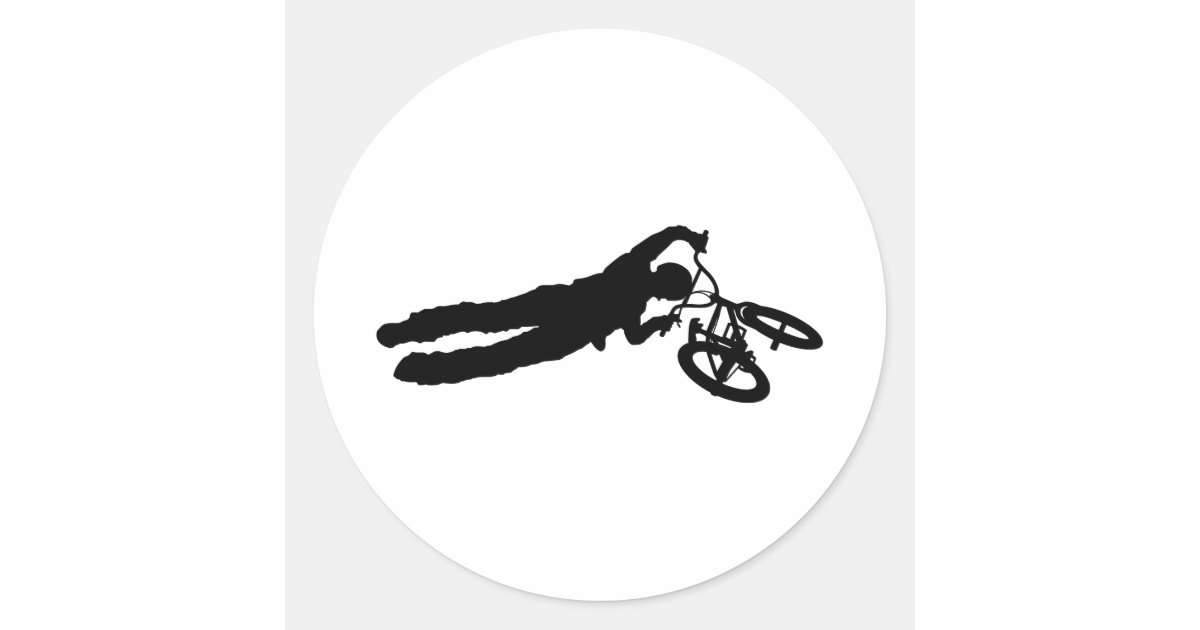 BMX Rider_2 Classic Round Sticker | Zazzle
