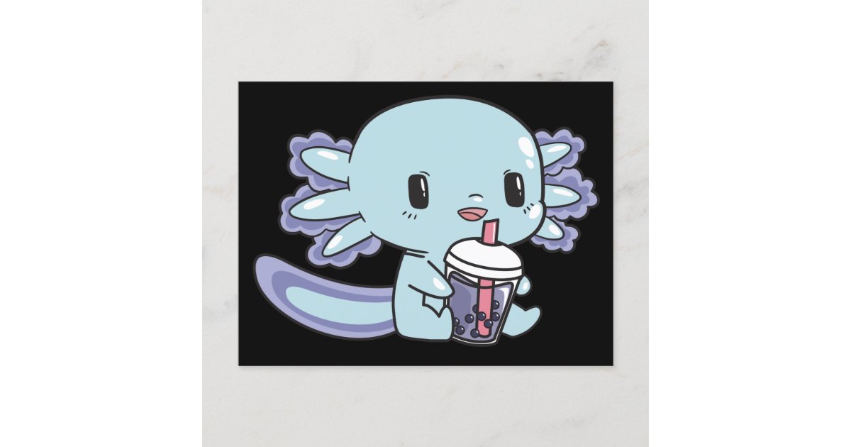 Bobalotl Axolotl Lovers Sweet Animals Bubble Tea P Postcard | Zazzle