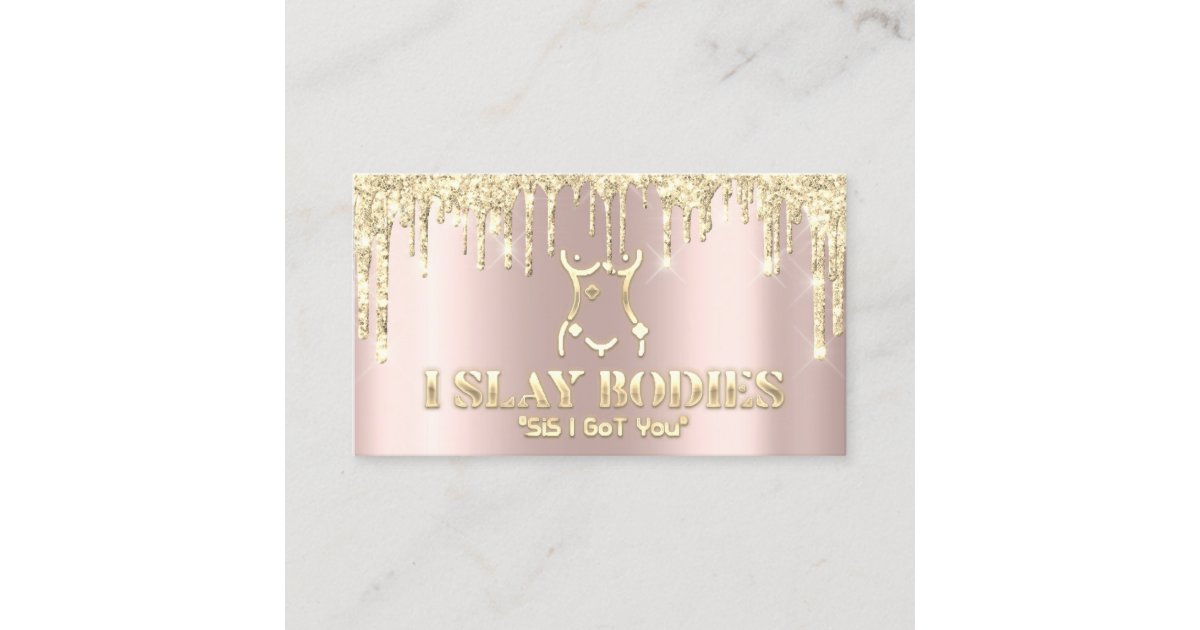 Body Sculpting Beauty Logo Glitter Gold Logo Busi Business Card | Zazzle
