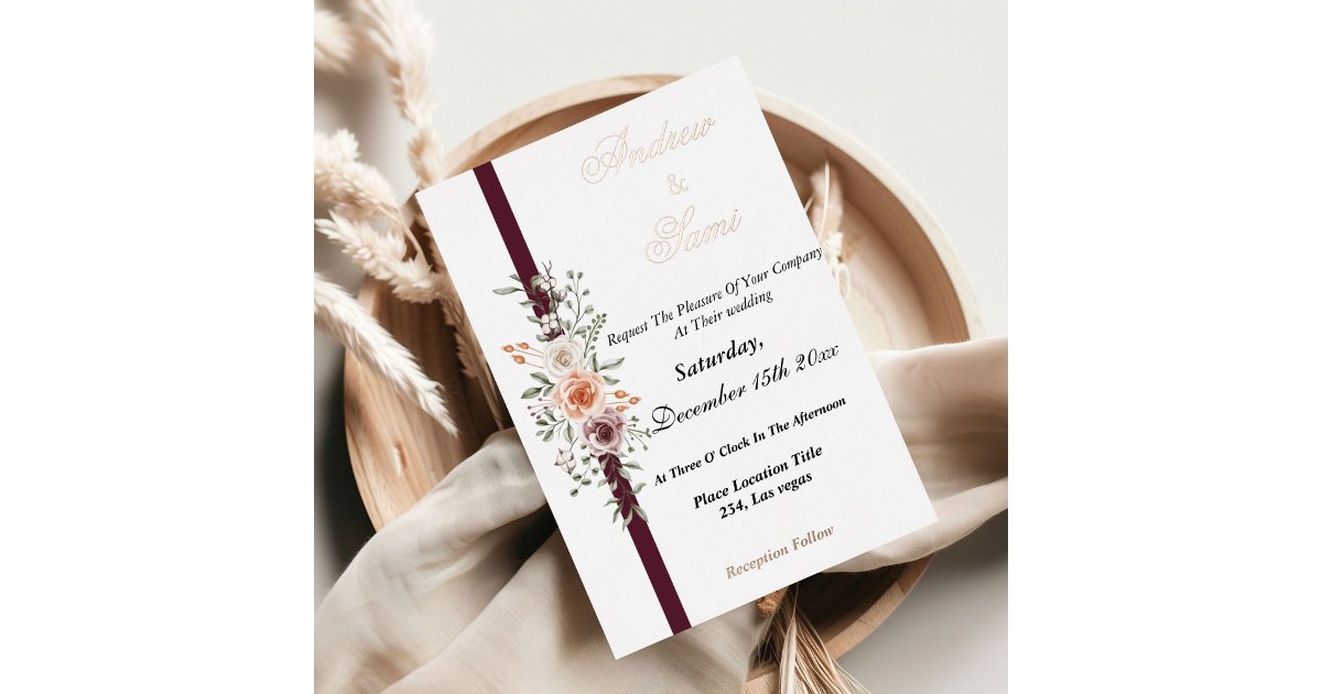 Boho Rustic wedding invitation | Zazzle