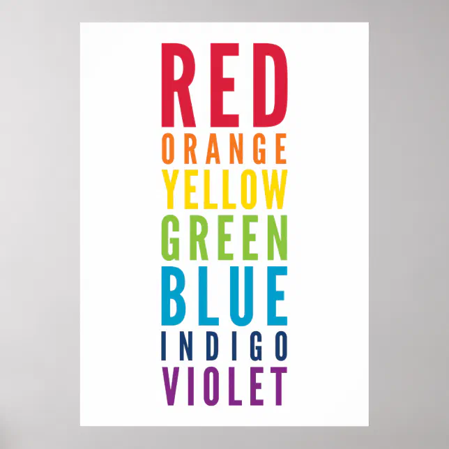 BOLD EDUCATIONAL CLASSROOM rainbow colour art char Poster | Zazzle