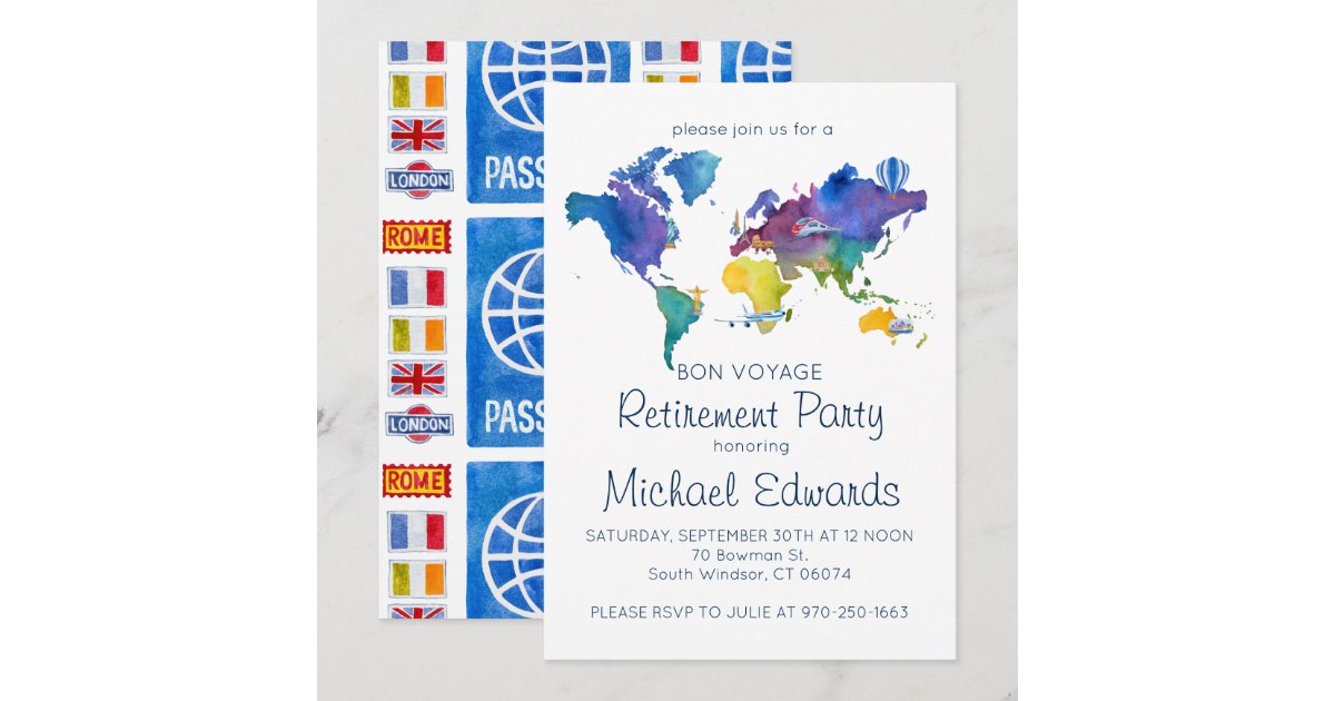 Bon Voyage Retirement Party Invitation | Zazzle