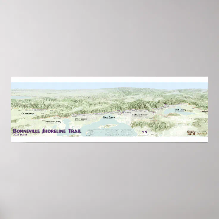 Bonneville Shoreline Trail Map Poster | Zazzle