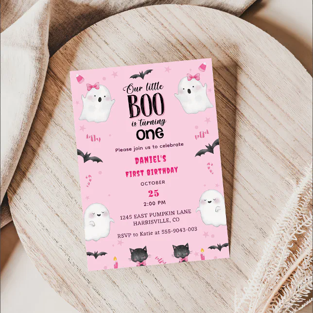 Boo First Birthday Our Little Boo Is Turning One Invitation | Zazzle