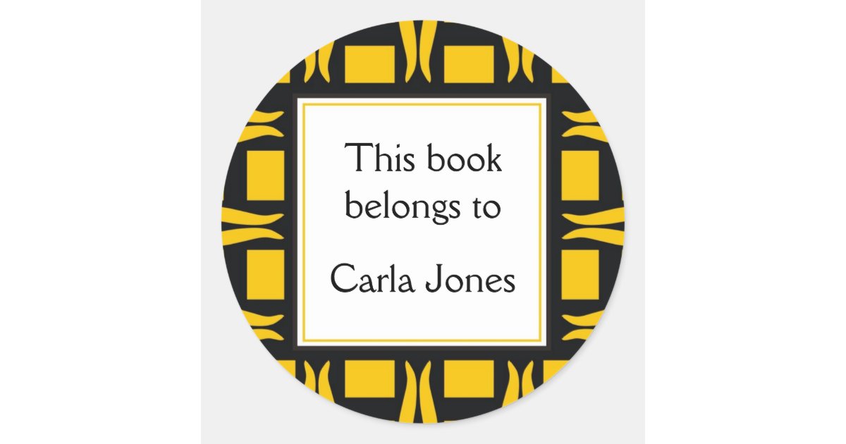 Bookplates Personalised Classic Round Sticker | Zazzle