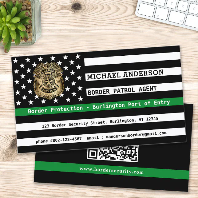 Border Patrol Agent Military Police Custom QR Code Business Card | Zazzle