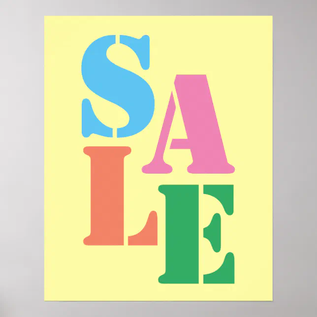 Boutique Sale Sign, Retail Store Signage, Colourfu Poster | Zazzle