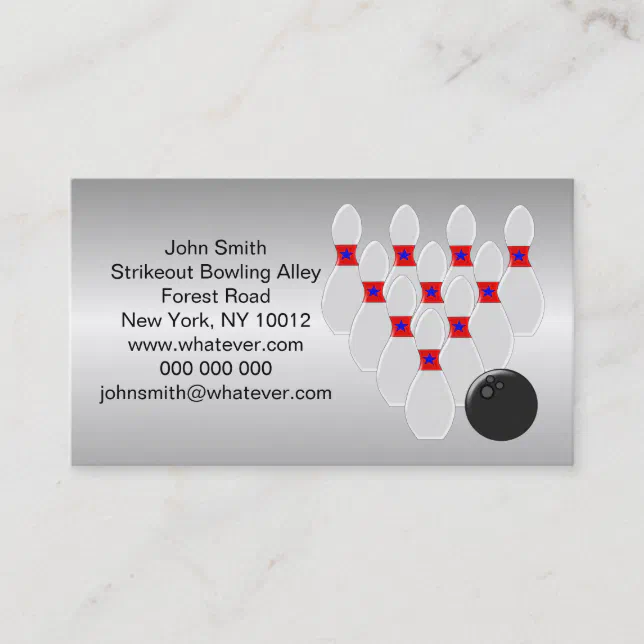 Bowling Design Business Card | Zazzle