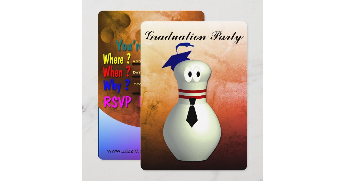 Bowling Graduation Party Invitation | Zazzle