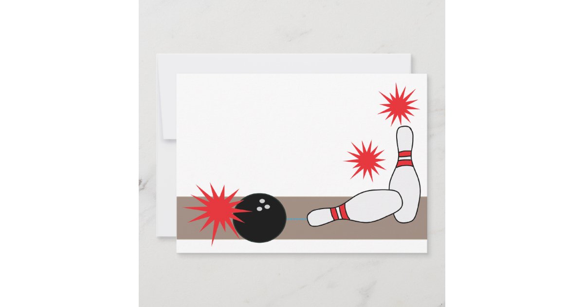 Bowling Party Blank Invitation | Zazzle