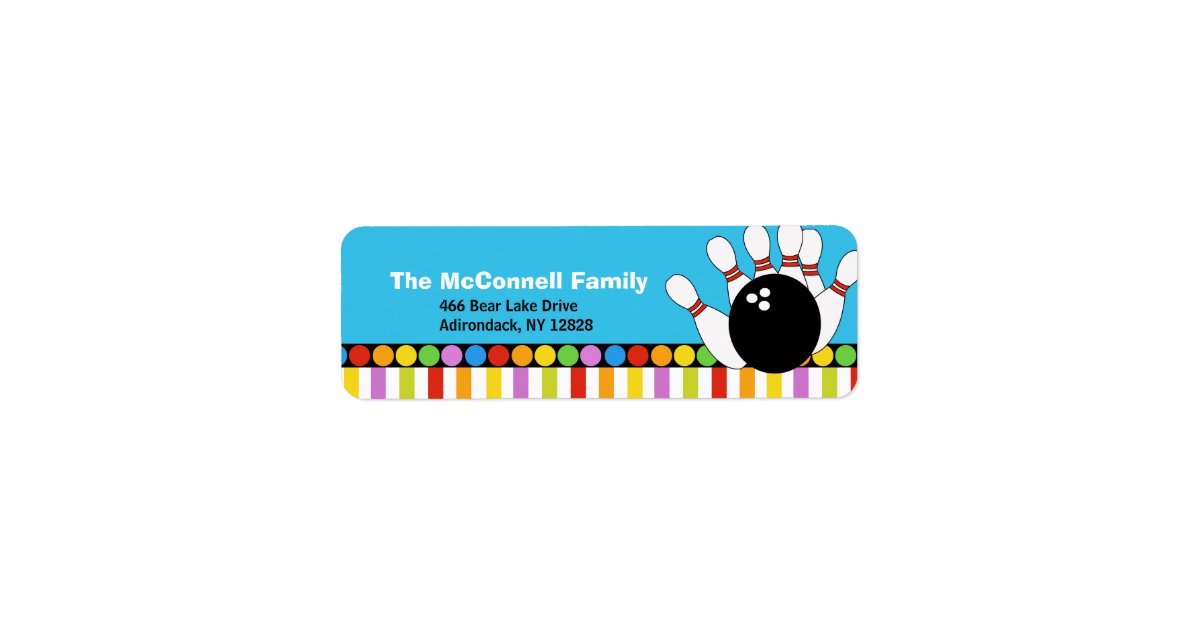 Bowling Party PRINTABLE ADDRESS LABELS | Zazzle