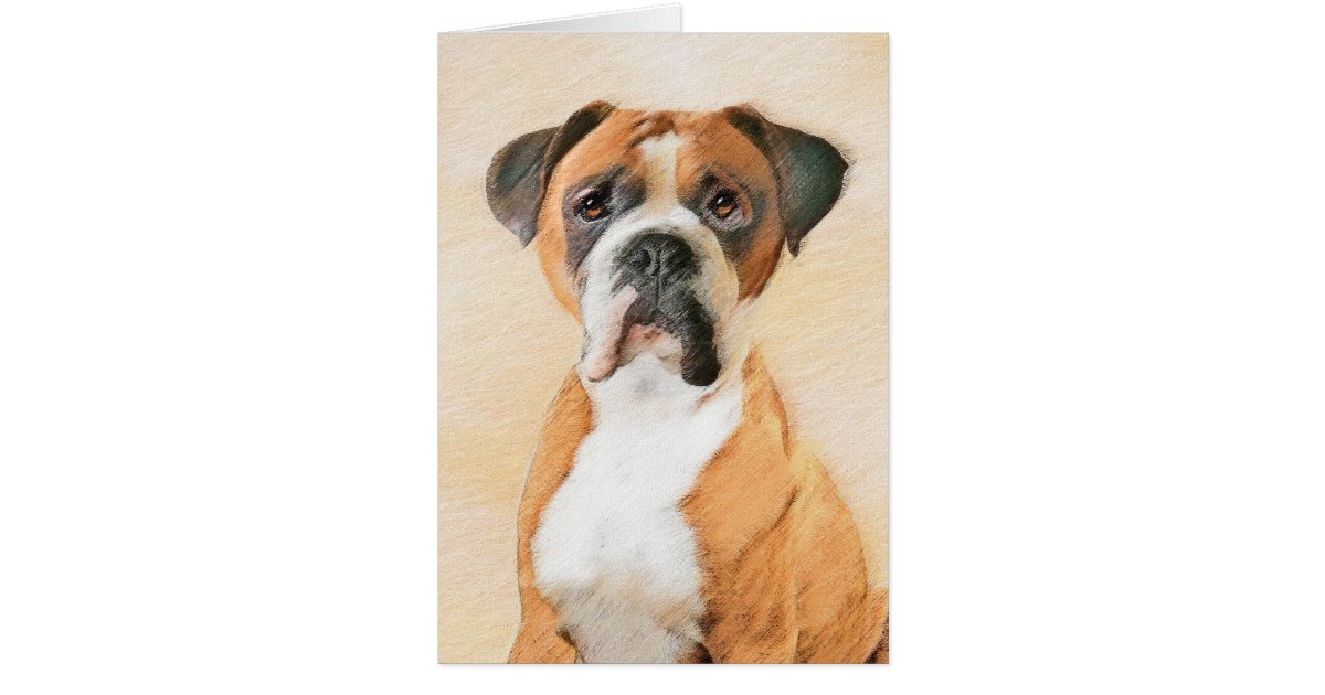 Boxer Dog Painting Uncropped Original Animal Art | Zazzle
