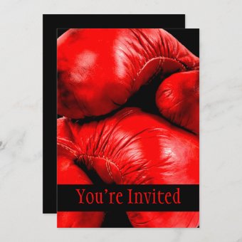 Boxing Gloves Boxer Grunge Style Invitation | Zazzle