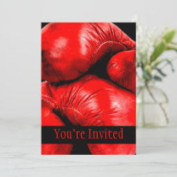 Boxing Gloves Boxer Grunge Style Invitation | Zazzle