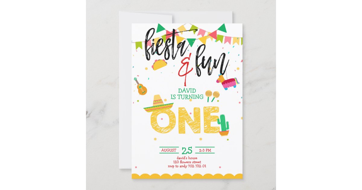 Boy First Fiesta Birthday Invitation | Zazzle