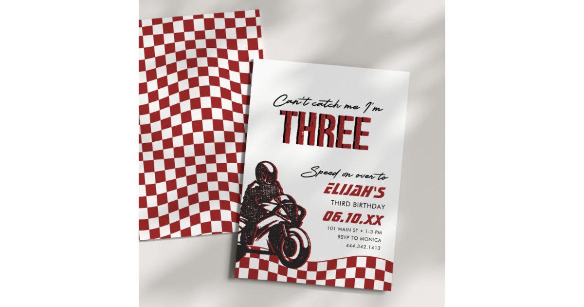 Boys 3rd Motocross Dirt Bike Birthday Invitation | Zazzle